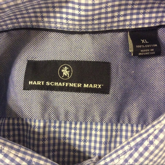 Hart Schaffner Marx | Shirts | Hart Schaffner Marx Blue White Check ...
